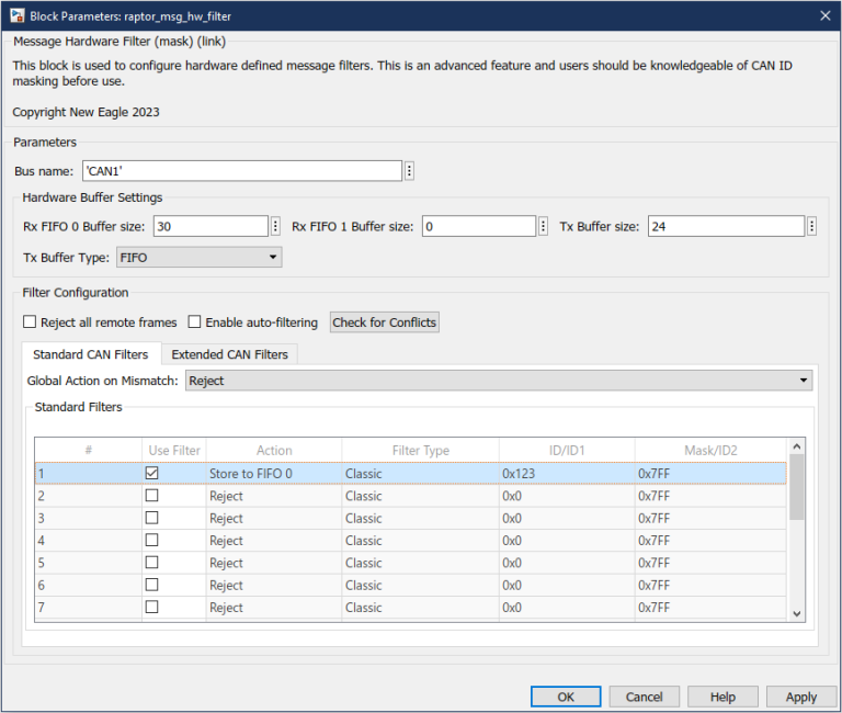 Raptor 2023a adds RCM112 CAN Routing Block Set | New Eagle